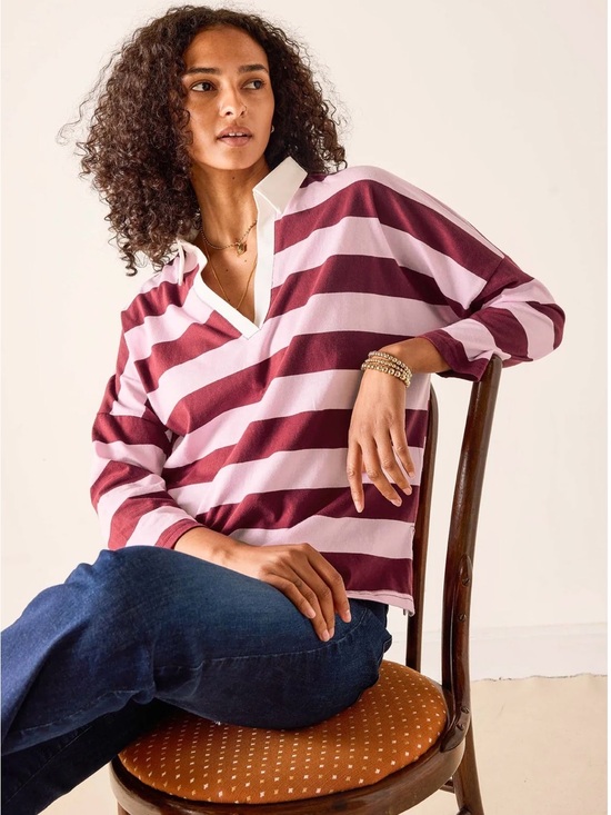 Mersea | Tops | Mersea Amelia Rugby Tee Oversized True Burgundylight ...